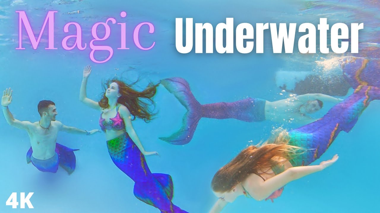 Relaxing Mermaid & Merman Swimming Underwater 4K - YouTube
