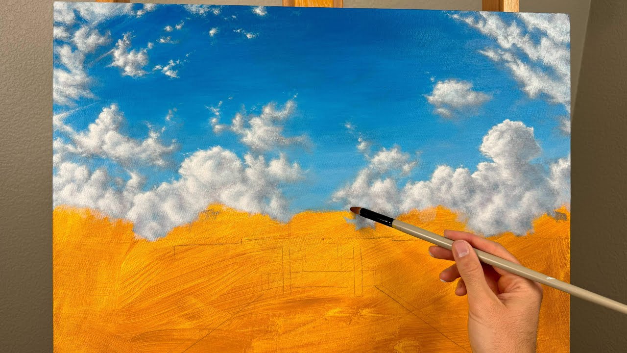 How to Paint Realistic Clouds with Acrylic Paints | Step by Step ...