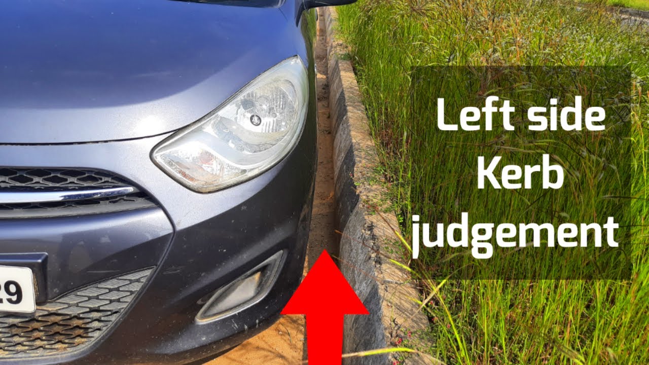 How to do left side park close to curb or wall | Reference point ...