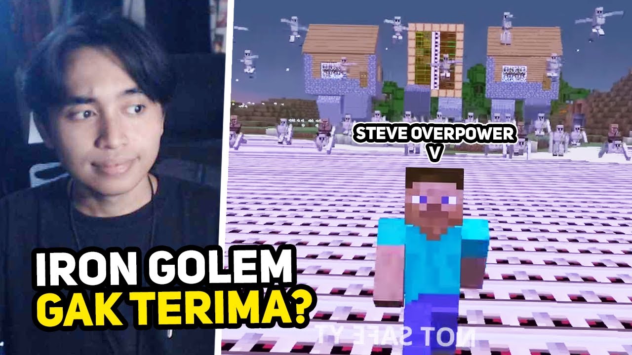 MEME WAIT WHAT IRON GOLEM VS STEVE OVERPOWER - YouTube