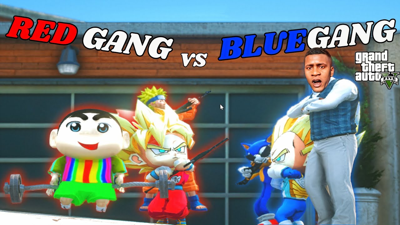 🔥Superpower Fight! Shinchan’s RED Gang vs Franklin’s BLUE Gang | GTA 5 ...