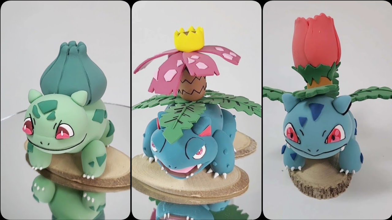 How to make Bulbasaur, lvysaur, Venusaur[pokémon] Clay figure. || 이상해씨 ...