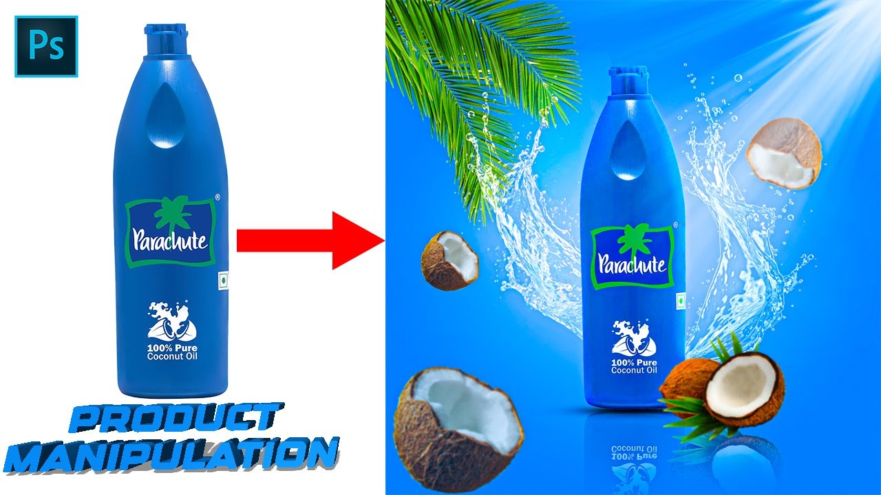 Coconut Oil Advertising Design.Product manipulation in Photoshop.# ...