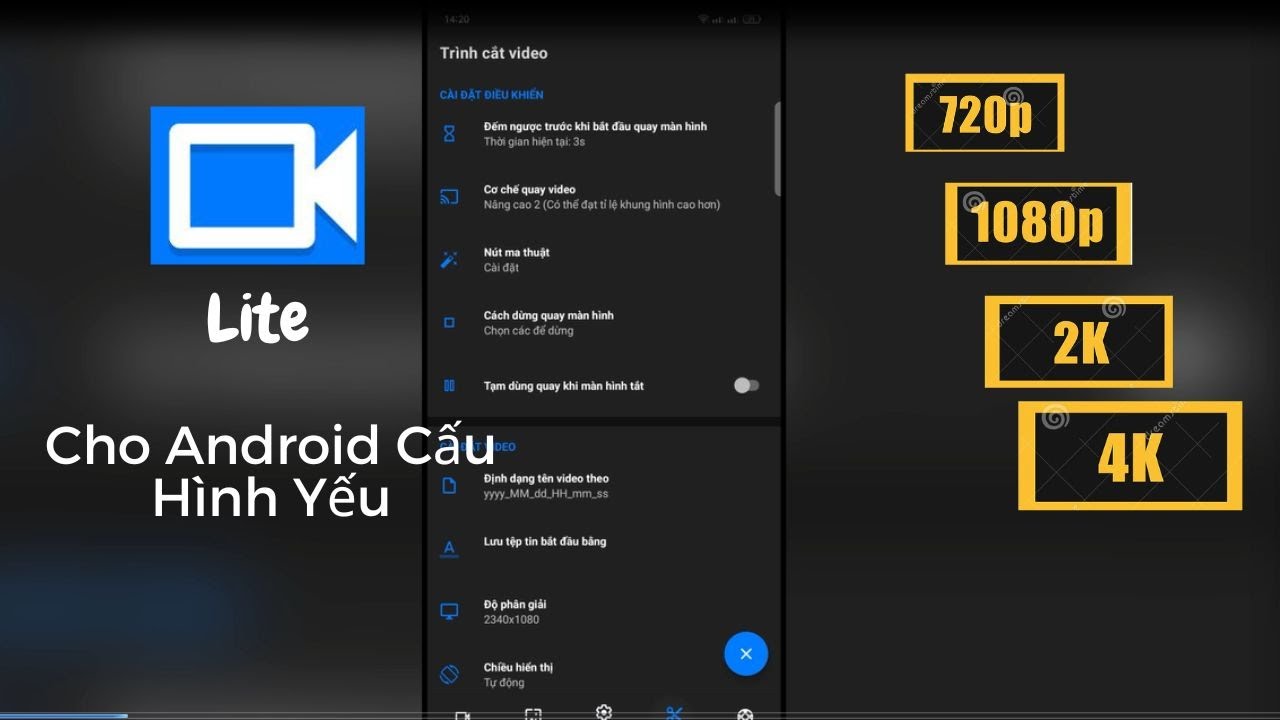 Phần Mềm Quay Màn Hình Điện Thoại ⚡Screen Recorder Lite ⚡Cấu Hình Yếu ...