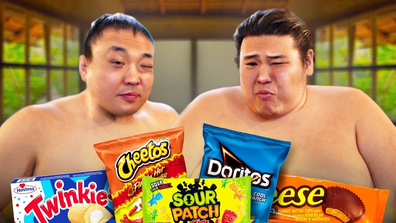 Sumo Wrestlers try American Snacks for the First Time! - YouTube