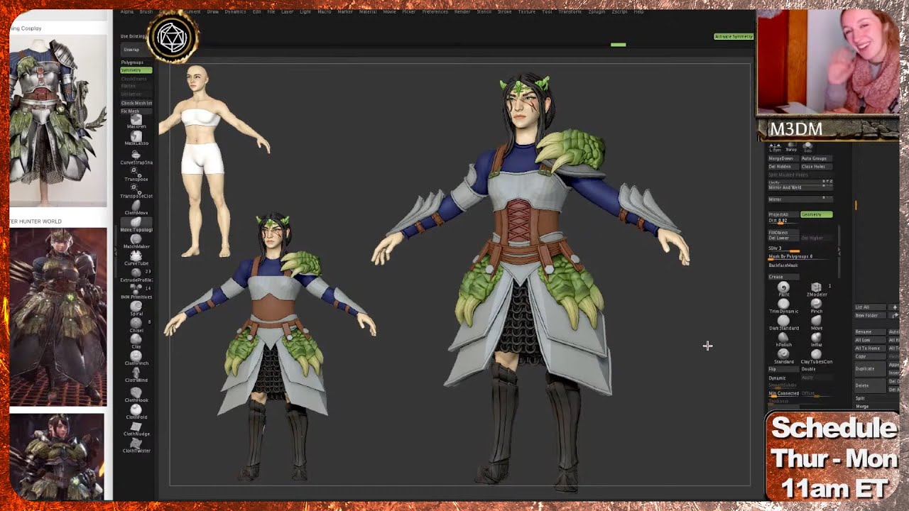 Sculpting a MHW Rathian Inspired Princess for 3D Printing - YouTube