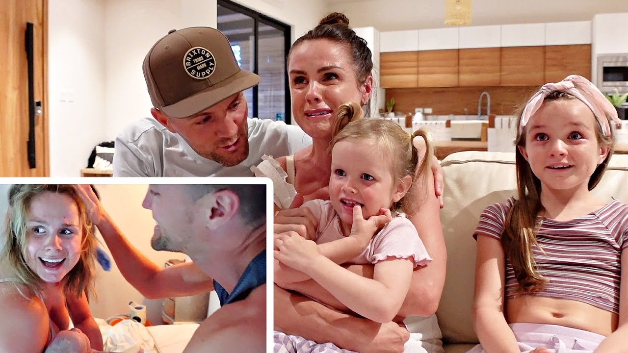 3 YR OLD REACTS TO HER OWN BIRTH VIDEO | Family Fizz - YouTube