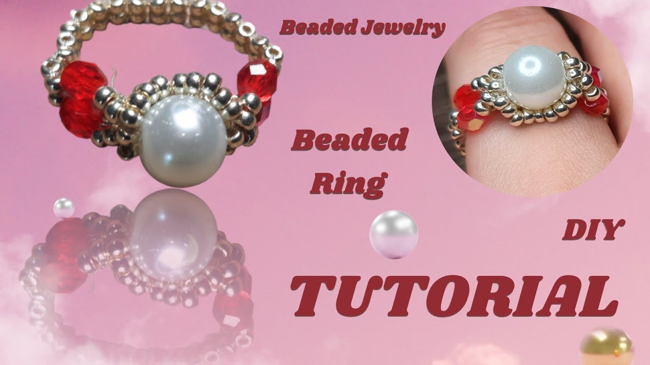 Simple Beaded Rings Tutorial: How to Make Ring With Beads. DIY Simple ...
