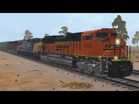 Trainz 3 BNSF #8524 pass by with the Real horn - YouTube