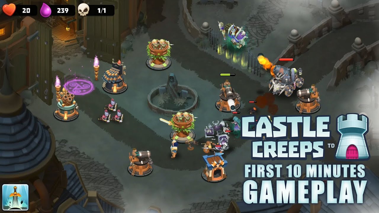 Castle Creeps TD Tower Defense First 10 Minutes Gameplay Walkthrough ...