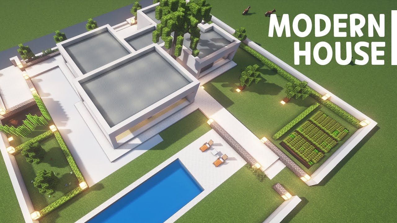 Minecraft Modern house with Pool #1 ㅣ Modern ArchitectureㅣMinecraft ...