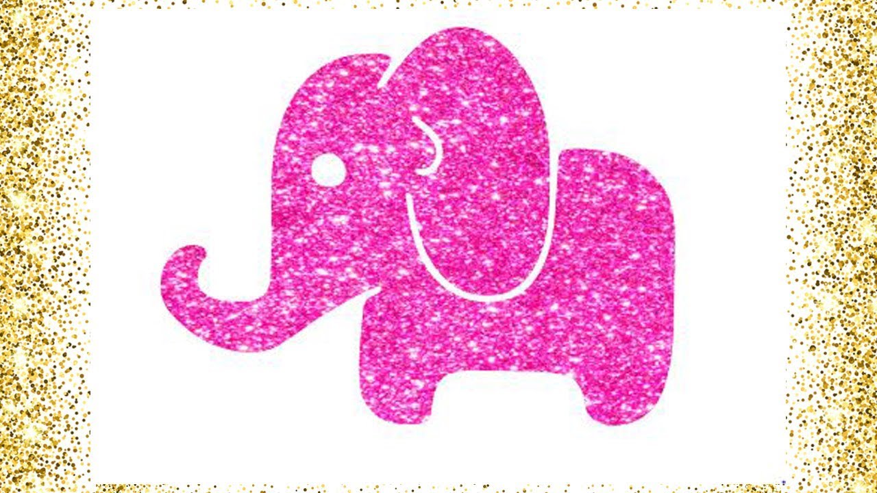 Glitter Color Elephant Drawing Easy | Drawing Colors for Kids - YouTube