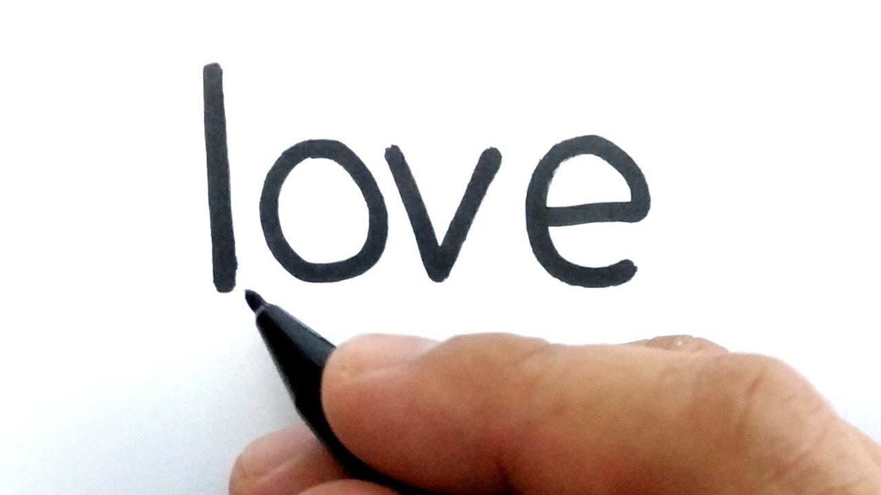 How to turn words LOVE into cartoon - LET'S DRAW