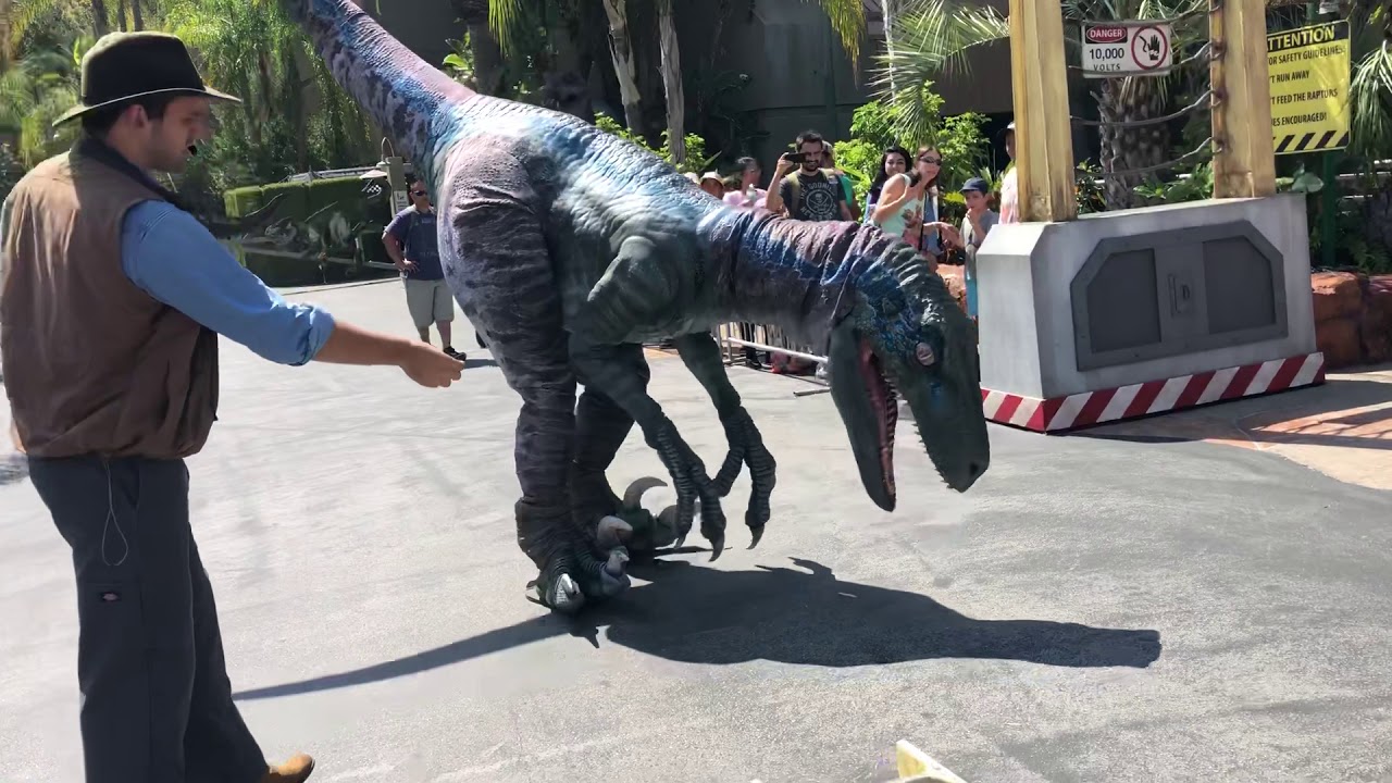 Jurassic Park Blue at the Velociraptor Encounter - YouTube