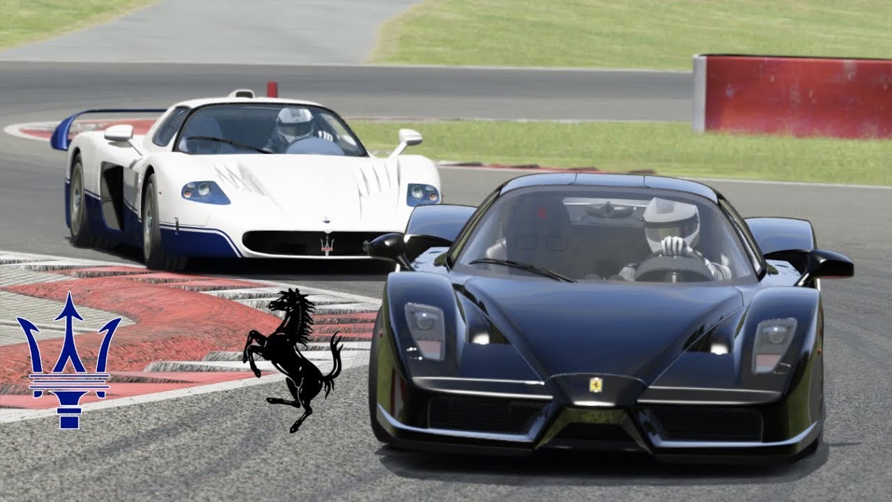 Exterior View Maserati MC12 vs Ferrari Enzo at Nürburgring GP / Assetto ...