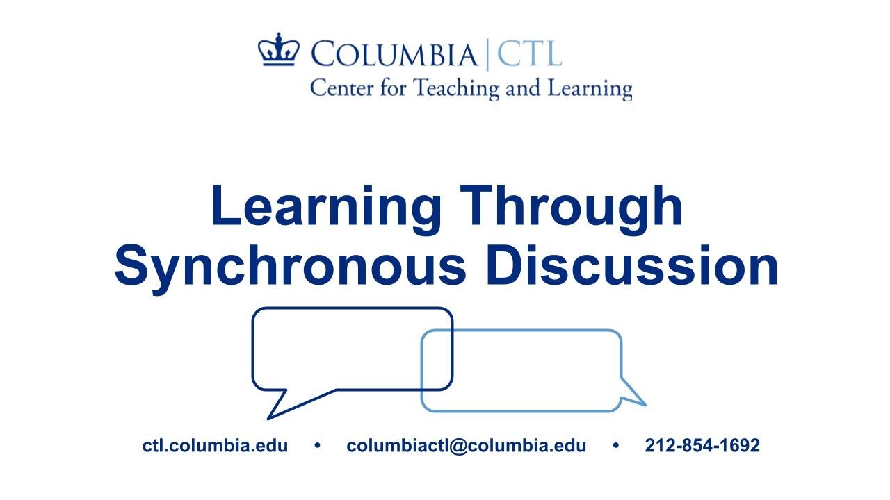 Learning Through Synchronous Discussion - YouTube