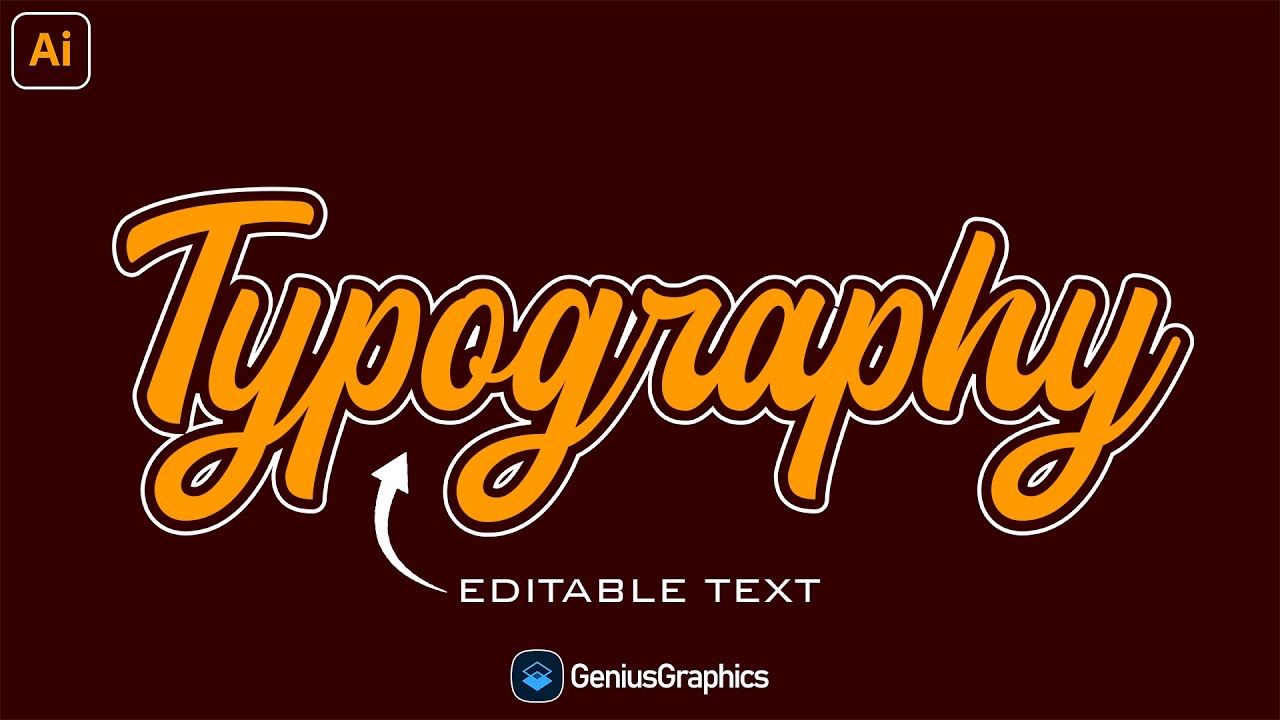 Text Outline Effect in Adobe Illustrator - Typography - YouTube