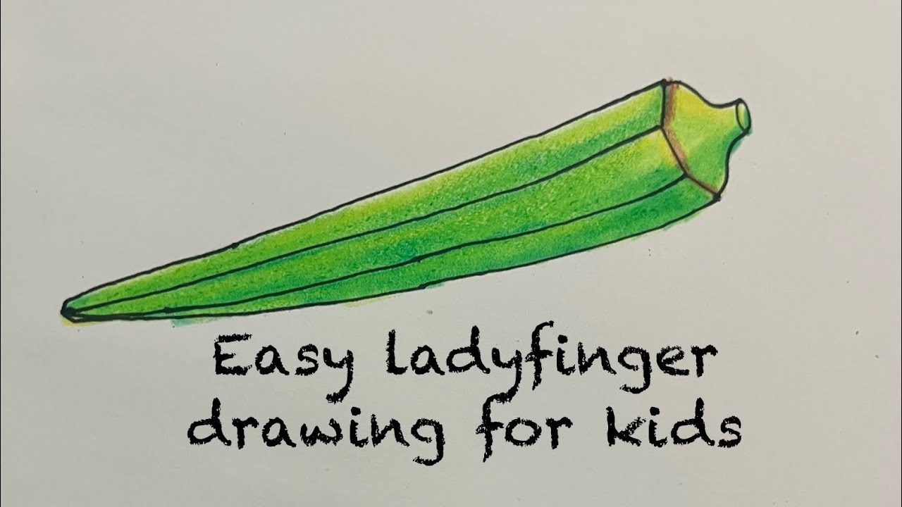 easy lady finger drawing anybody can draw - YouTube