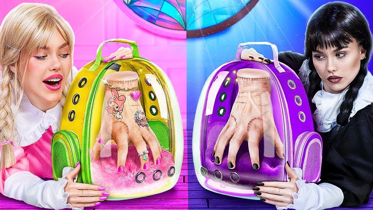 Makeover Kamar Wednesday Addams Dan Goody! Kembar Baik vs Nakal - YouTube