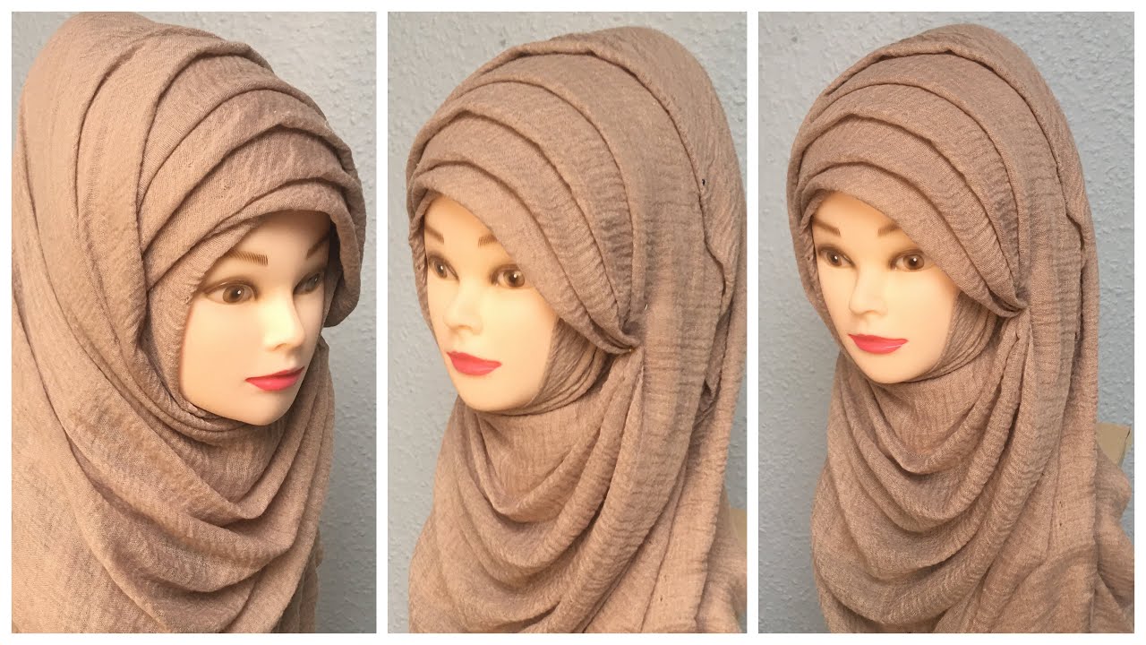 layered cap hijab tutorial step by step - YouTube