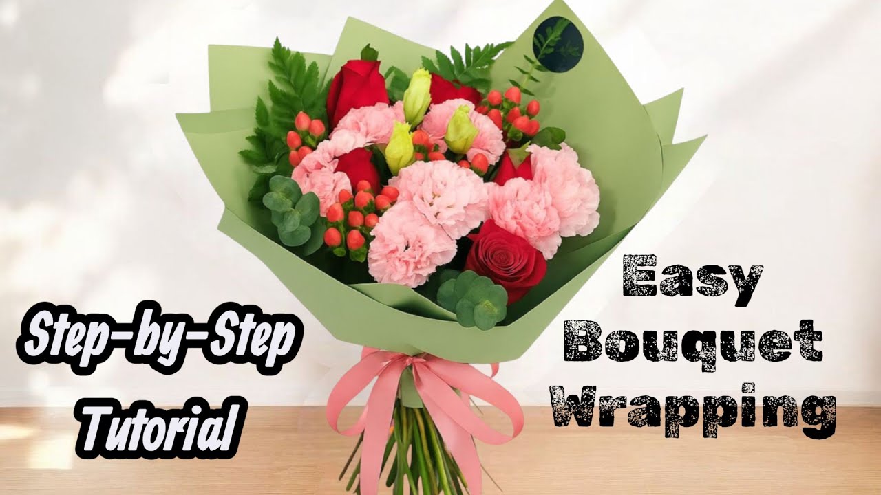 DIY | 💐 Step-by-Step Bouquet Making | Easy Flower Wrapping Tutorial ...