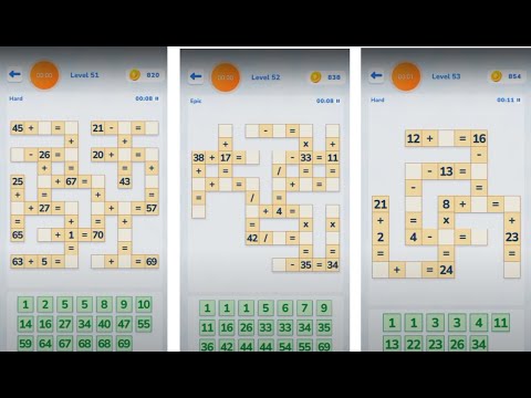 Math Crossword Number puzzle - Expert - Level 51 - Level 52 - Level 53 ...
