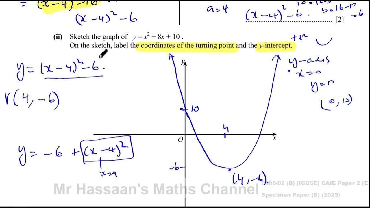 IGCSE, (CAIE), 0580/02/SP/25, SP(B), Paper 2B, Q18(b), Graphs ...