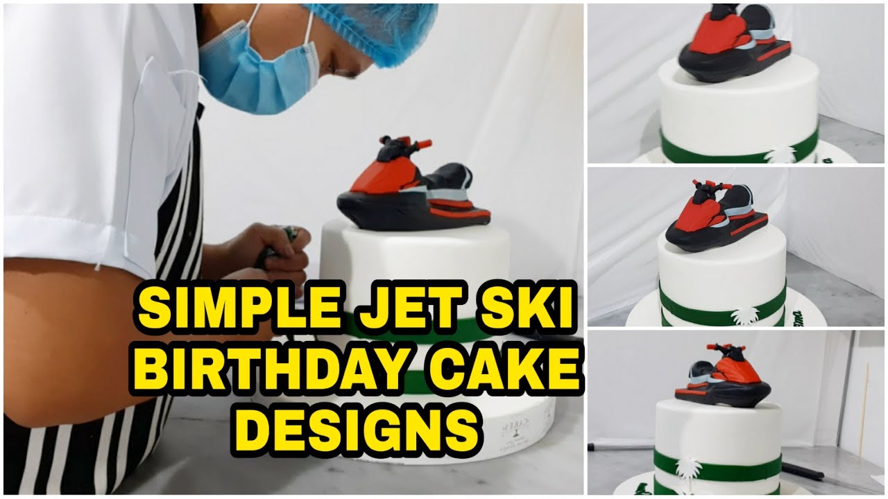 Simple jet ski birthday cake Design ideas by LEaRN cake TV vlog # 219 ...