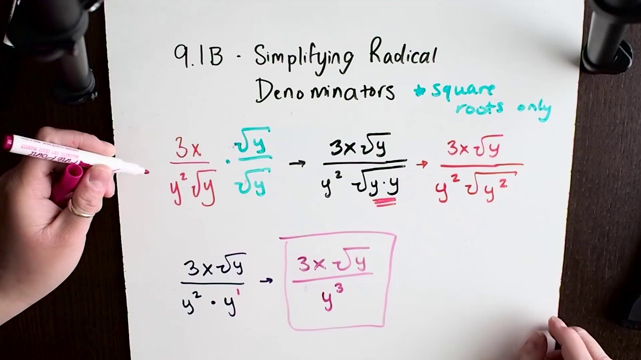 Big Ideas Algebra 9.1B - Simplifying Radicals in the Denominator - YouTube