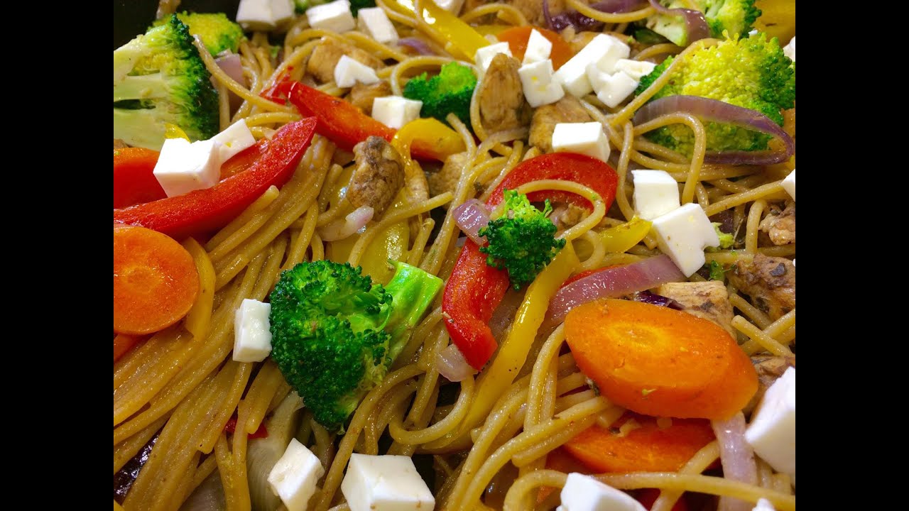 PASTA PRIMAVERA CON POLLO - FUSIÓN - YouTube