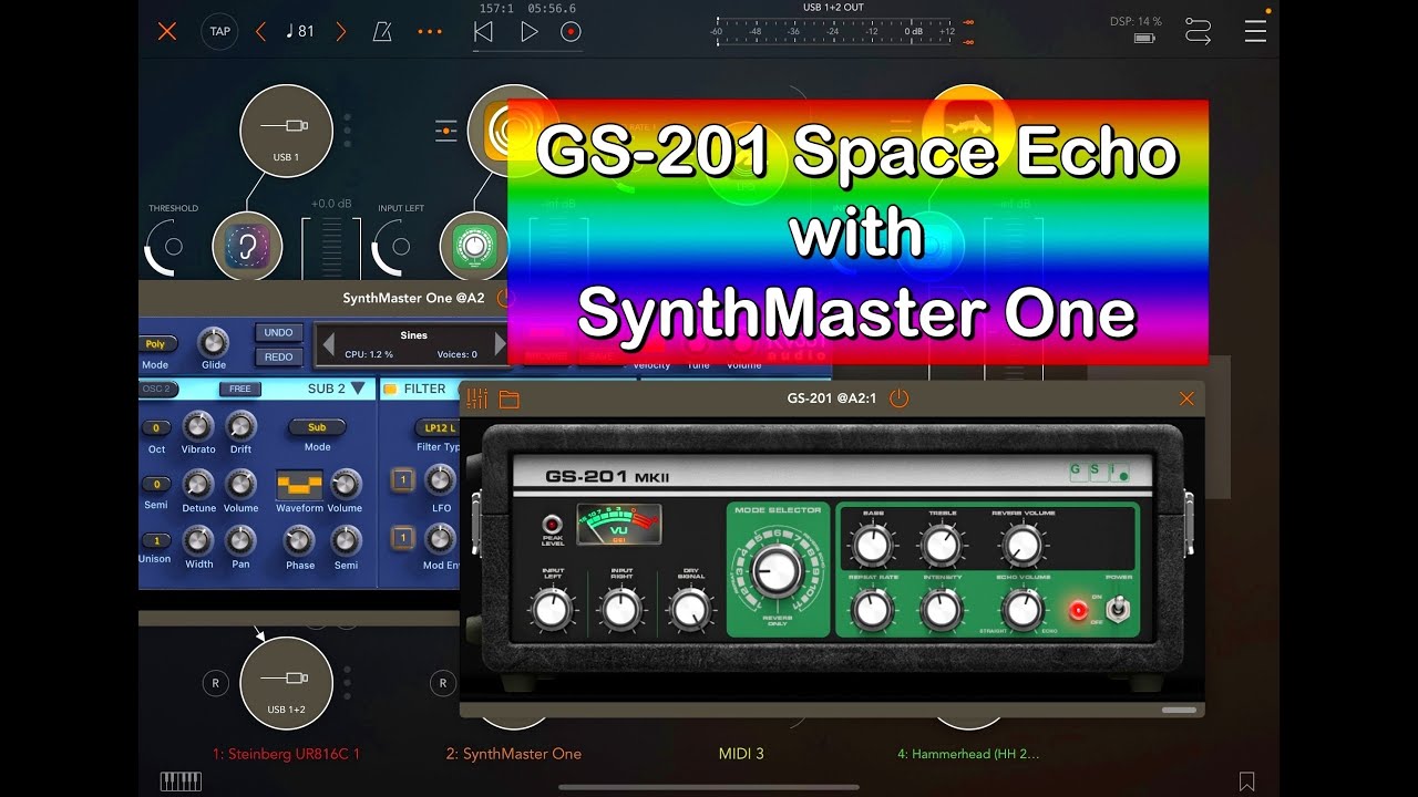 GS 201 - Classic Space Echo by GSi with SynthMaster One - Demo for the iPad - YouTube