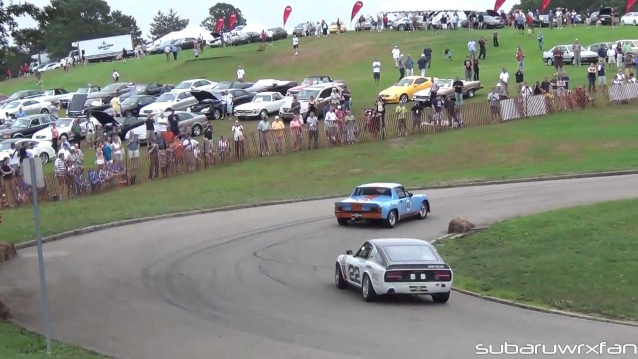 Gamla Bilar Kör Racing Klipp Från årets Vintage Grand Prix I Pittsburgh Feber Bil