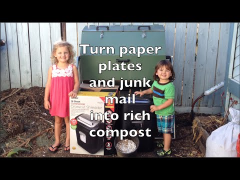 How To Compost Paper Plates and Junk Mail+ New Paper Shredder - YouTube
