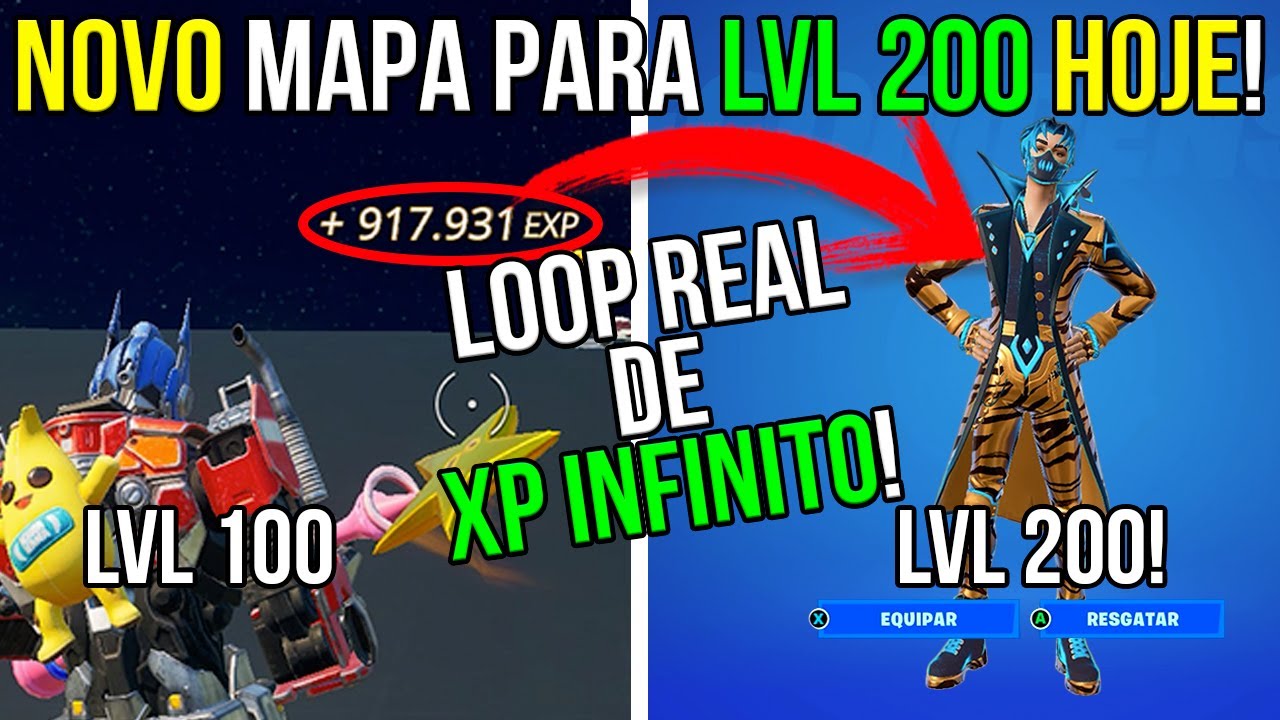 NOVO MELHOR mapa de XP Fortnite INFINITO em LOOP para LVL 200 HOJE ...
