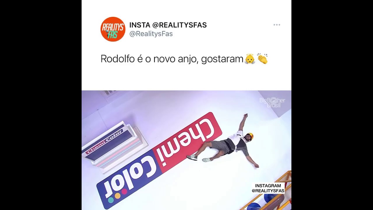 RODOLFO É O PRIMEIRO ANJO DO BBB 21!!!!! - YouTube