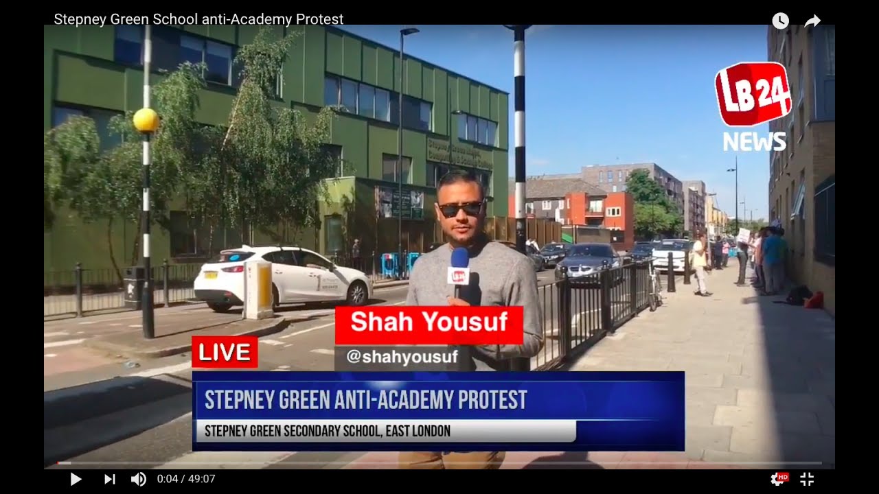 Stepney Green School anti-Academy Protest on 05 July 2017 - YouTube