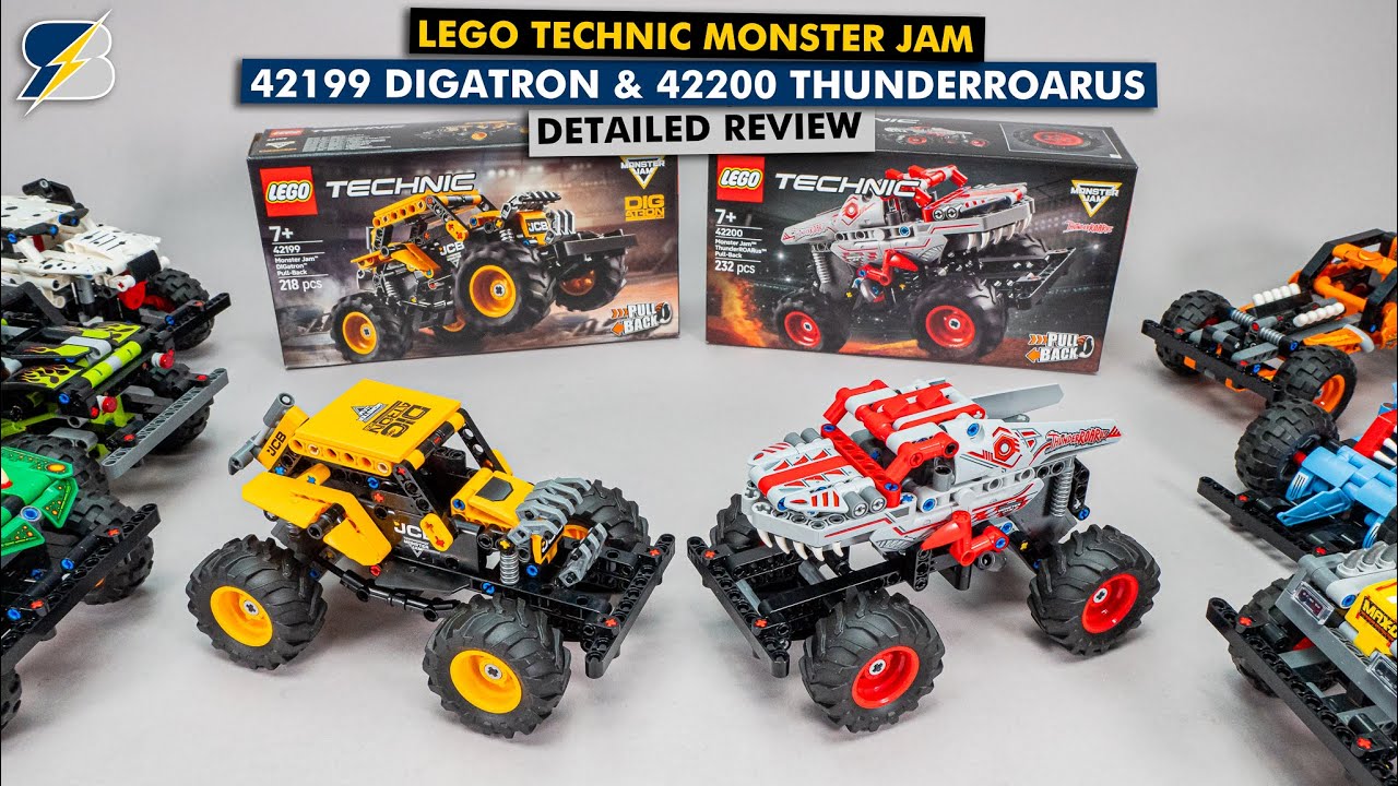 LEGO Technic Monster Jam 42199 DIGatron & 42200 ThunderROARus detailed ...