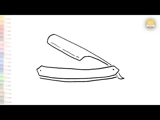 Barber Straight Razor Drawing