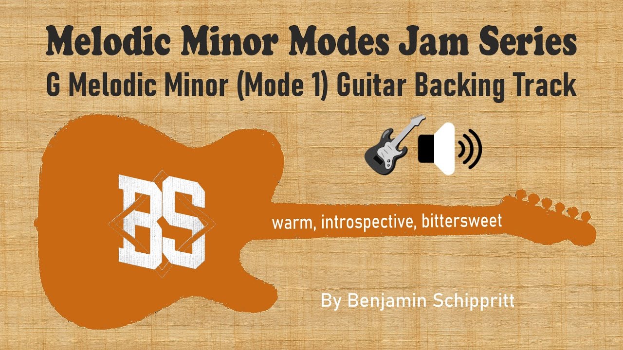 G – Melodic Minor (Mode 1) Guitar Backing Track | Melodic Minor Modes ...