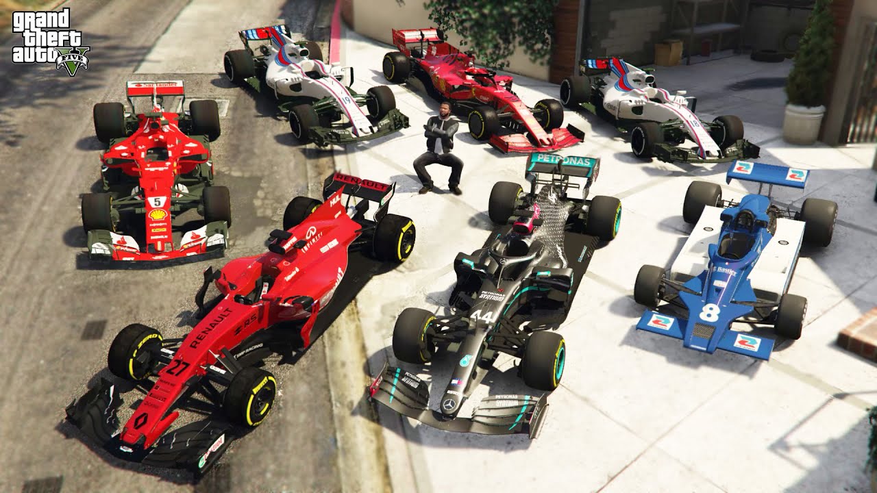 GTA 5 - Stealing FORMULA 1 RACE Cars with Franklin! (Real Life Cars #92 ...