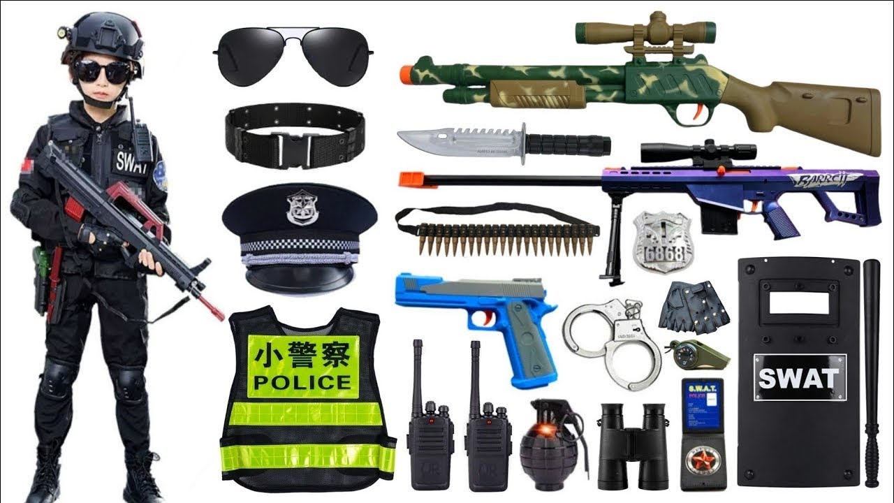 Special Police Weapons Toy Set Unboxing-M416 guns, S686 shotgun, Gas ...