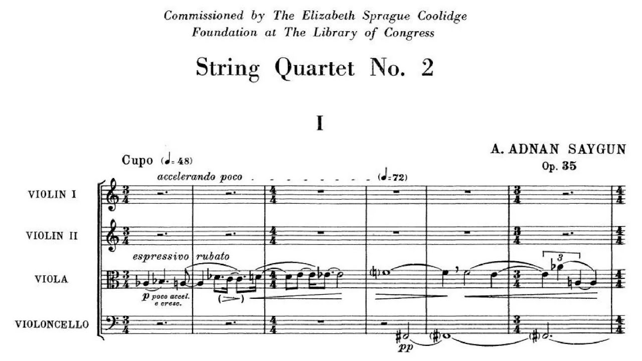 Ahmet Adnan Saygun - String Quartet No. 2, Op. 35 - YouTube