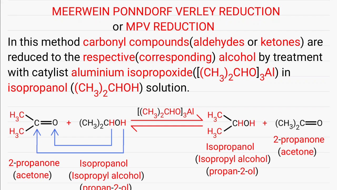 MEERWEIN PONNDORF VERLEY REDUCTION or MPV REDUCTION mechanism ...