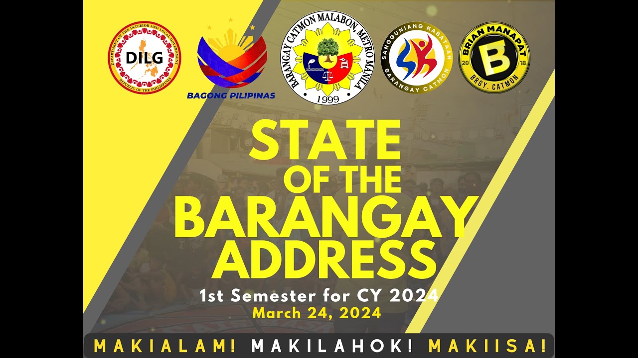 STATEMENT OF THE BARANGAY ADDRESS (BARANGAY CATMON) - YouTube