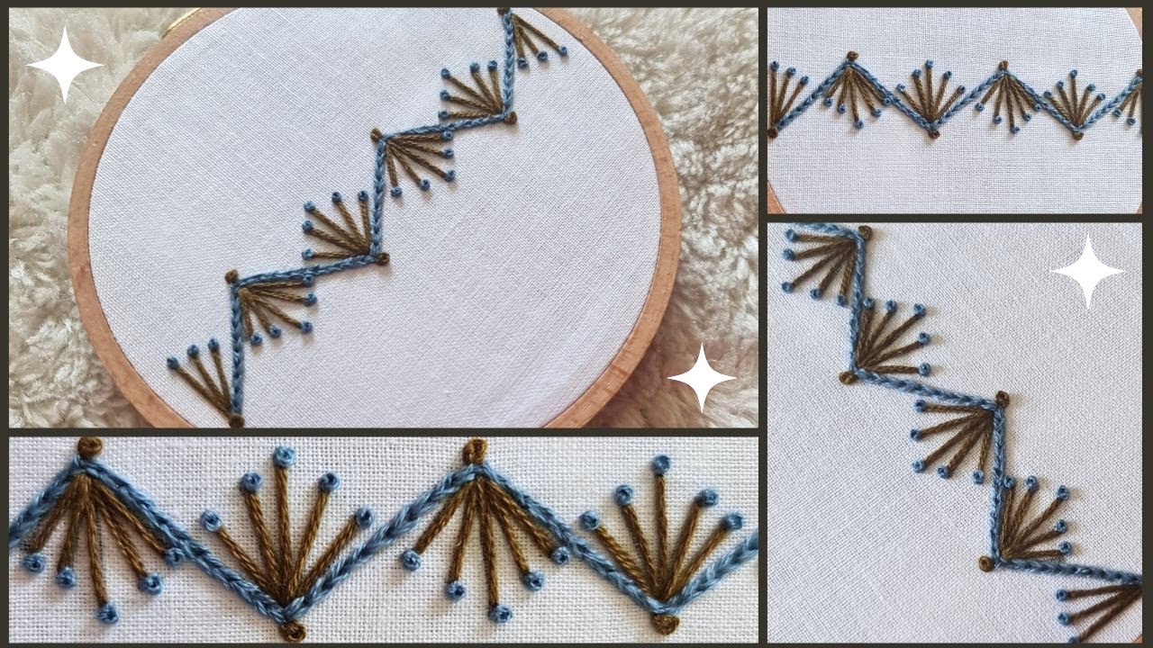 How to do Very Easy Border Designs Embroidery. - YouTube