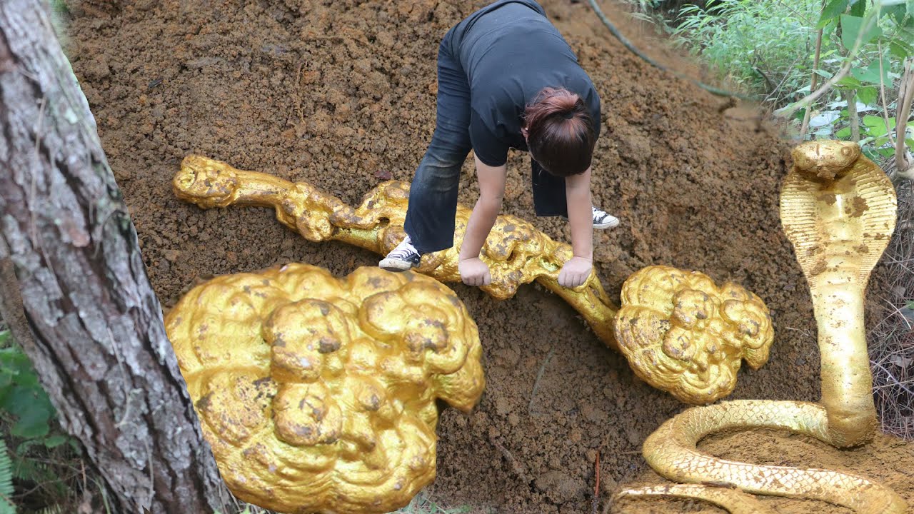 Treasure hunt in the forest, found a huge pure gold treasure, this time ...