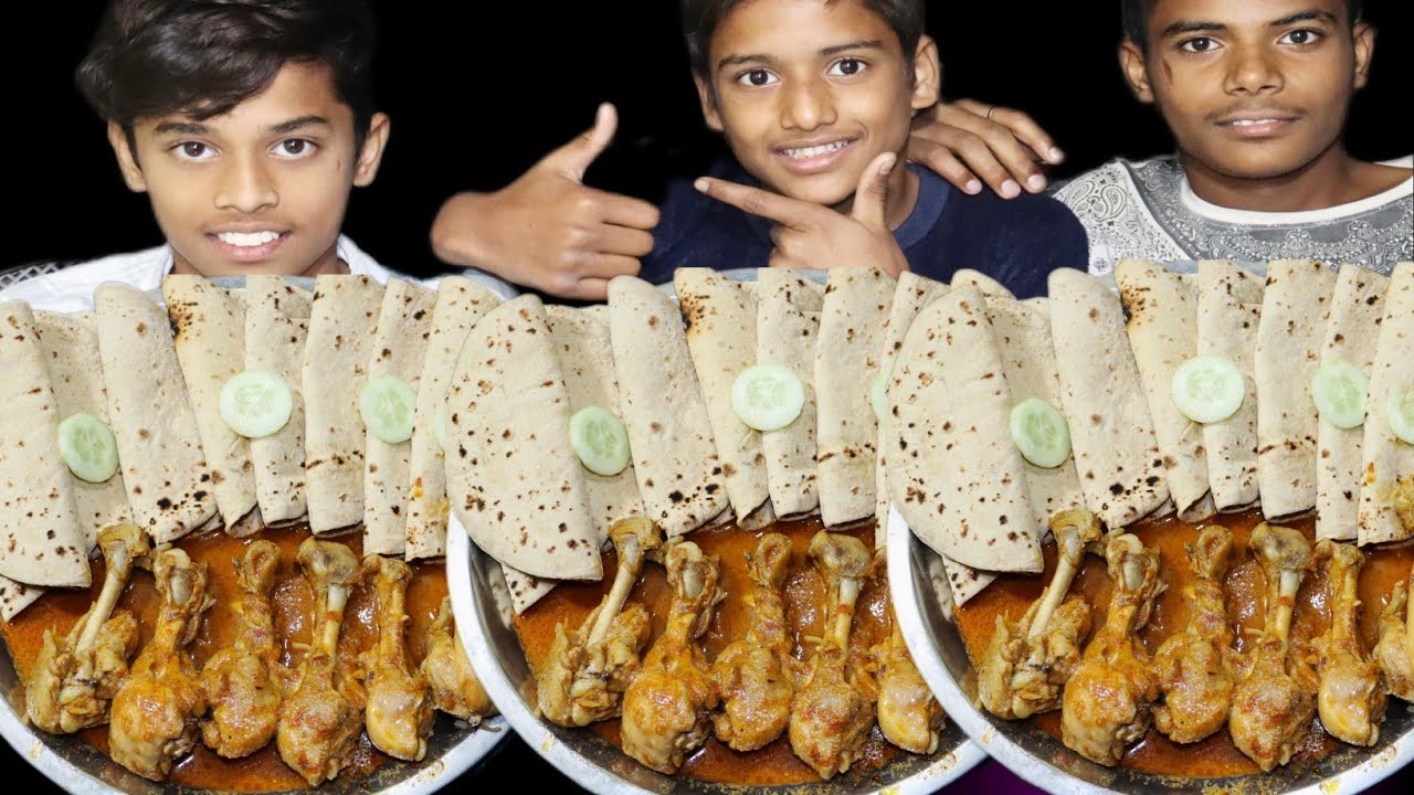 Spicy Handi Chicken🐓 Legs🍗Curry and Roti Eating Challenge |🌶Chicken ...