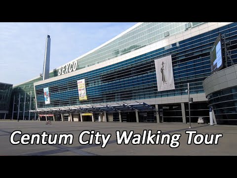 [4K Korea] A walking tour from Centum City BEXCO Station to Centum City ...