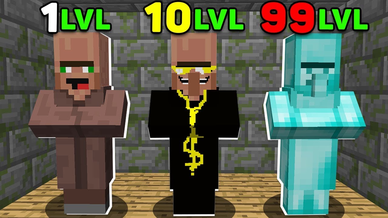 Minecraft NOOB vs PRO : VILLAGER 1 LVL , 10 LVL and 99 LVL! VILLAGERS ...