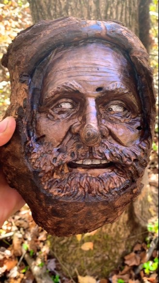 Scary looking mask made of wood #art #shorts - YouTube